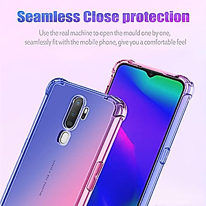 Gufuwo Case for Oppo A9 2020/OPPO A11X/OPPO A5 2020/OPPO A11 Cute Case Girls Women, Gradient Slim Anti Scratch Soft TPU Phone Cover Shockproof Protective Case for Oppo A9 2020 (Blue/Pink)