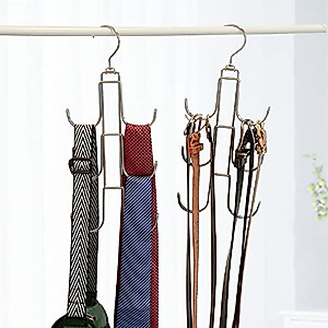 GXLQIJU Metal Purse Hangers,360°Rotating Space Saving Hangers Closet Organizer,Hanger for Storing and Organizing Purses, Handbags, Backpacks,Crossovers,Scarfs,Belt.(Silver 2pack)