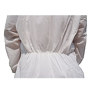 RAYGARD 30003 Disposable Dust Protective Polypropylene PP Coverall with Hood Suit Lightweight Elastic Cuffs, Ankles, Waist Zipper Front for Spray Painting Industrial(Large,White)