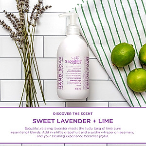 Sapadilla Liquid Hand Soap - Three Scent Variety - Made with 100% Pure Essential Oil Blends, Cleansing & Moisturizing, Aromatic & Fragrant Hand Soap, Plant Based, Biodegradable, 12 Ounce, (Pack of 3)