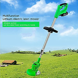 FGZIO String Trimmer 21V Grass Trimmer 650W Electric String Trimmer Battery Powered Weed Grass Trimmer Brush Cutter Kit for Garden Clearing Weeds Flower Trees,RED2