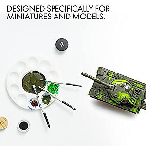 ARTIFY Drybrush Set Animal Hair Dry Brushes: Professional-Grade Dry Brush for Effortless Miniature & Model Painting - 5 Sizes Hobby Detail Paint Brushes for Tabletop & Wargames Miniatures