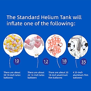 AmazGas 13.4L Helium Tank With 14.9 cu.ft 99.99% Pure Helium Gas Blend Kit, Helium Tank For Balloons At Home, 50 Latex Balloons And Ribbons And Balloon Sealant Included (13.4L, 1 Box)