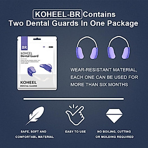 KOHEEL Adjustable Mouth Guard for Teeth Grinding and Clenching, No Boiling Night Guard, Stop Bruxism Dental Guard (2 Count)