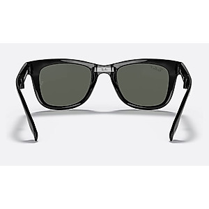 Ray-Ban RB4105 FOLDING WAYFARER 601/58 54M Black/Green Crystal Polarized Square Sunglasses For Men For Women + BUNDLE with Designer iWear Eyewear Kit