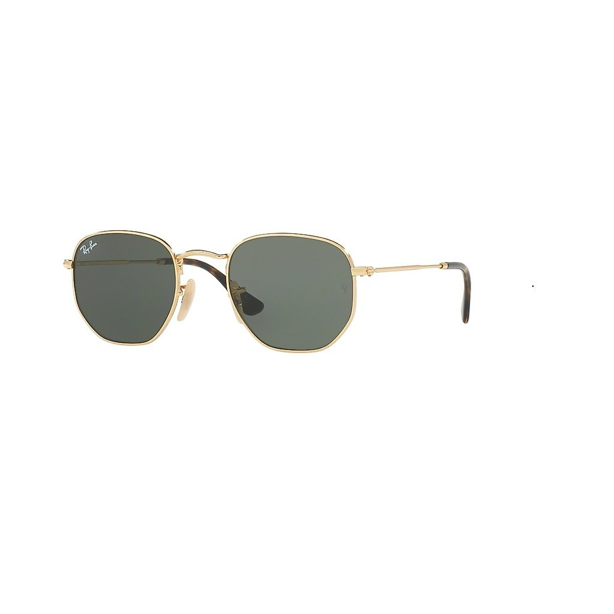 Ray-Ban RB3548N Hexagonal 001 54M Gold/Green Sunglasses for Men For Women (Large)+ BUNDLE with Designer iWear Eyewear Kit