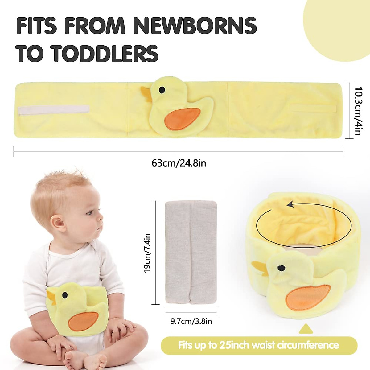 Hilph Baby Colic and Gas Relief for Newborns Infants, Heated Tummy Wrap, Baby Swaddling Belt Warmth, Natural Relief for Upset Stomach in Babies and Toddlers (Yellow Duck)