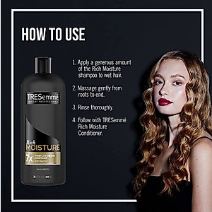 TRESemmé Shampoo and Conditioner Rich Moisture Set Deep Conditioner with Vitamin E for Dry, Damaged Hair, Hair Care with Vitamins and Biotin Shampoo, 56 Fl Oz (Set), Pack of 3, 8.0 Count