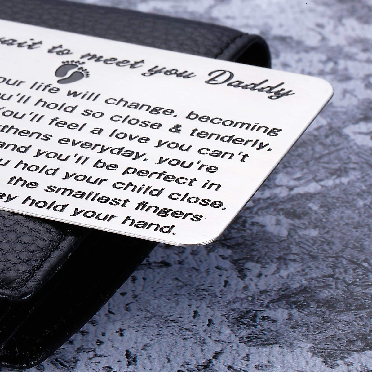 New Dad Wallet Insert Card Daddy to Be Gifts Pregnancy Baby Announcement Gifts for Him New Father Soon to Be Daddy Gifts for Men First Time Dads Gifts from New Mommy Christmas Father’s Day