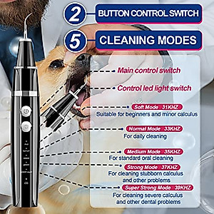 Ninieleph Teeth Cleaner for Dogs, Dog Teeth Cleaning, Dog Ultrasonic Tartar Remover, Keep Dog Teeth Health. (Black)