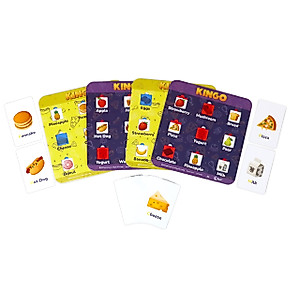 Regal Games Kingo Foods Edition - Bingo Game for Kindergarten and Preschool Kids - Fun Educational Learning Game for Classroom & Home - Vocabulary Builder Kids Bingo