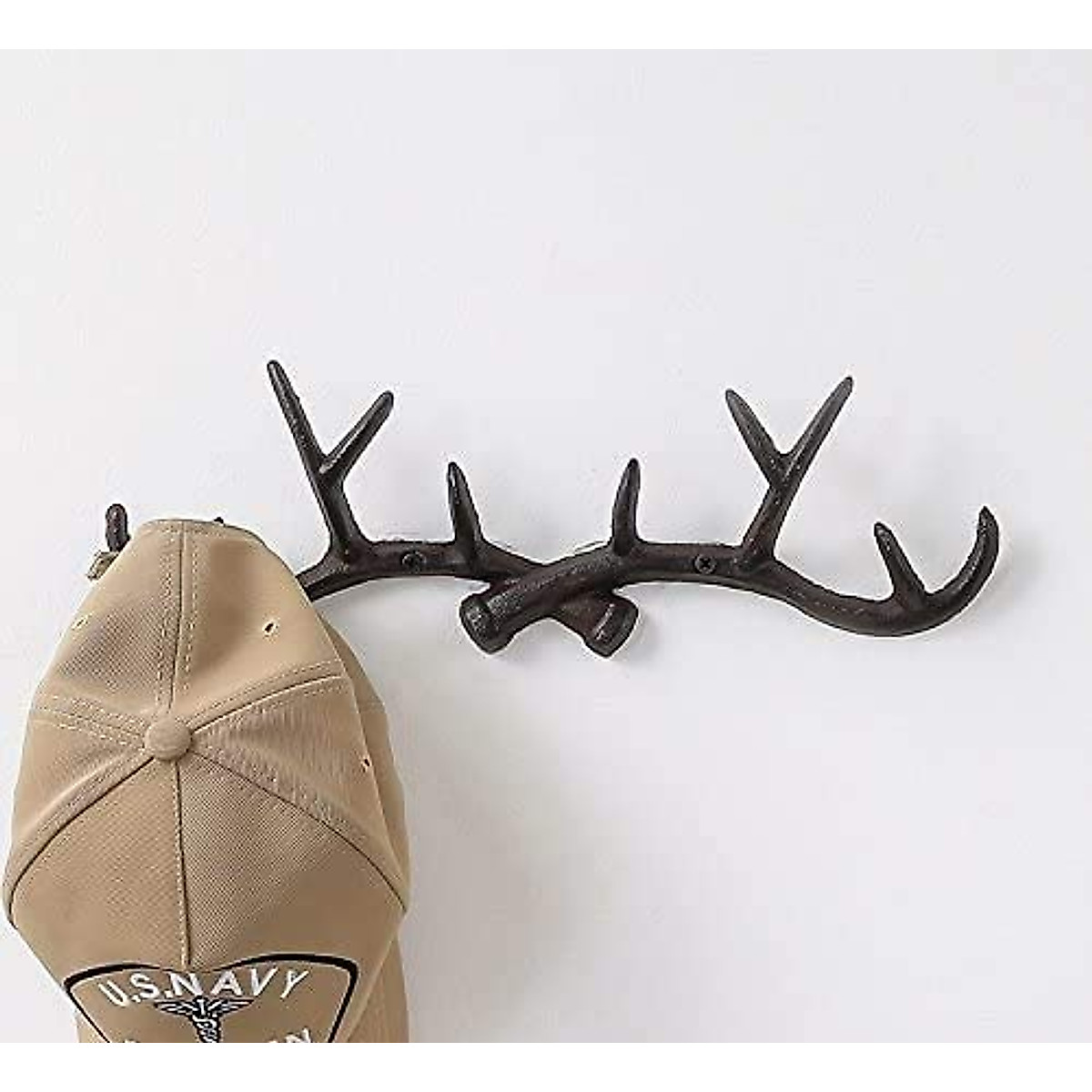 RENXI Cast Iron sea Anchor Hook Decoration Hanging Hook bar Cafe Wall Decoration Wall Hanging(Antlers Shape)