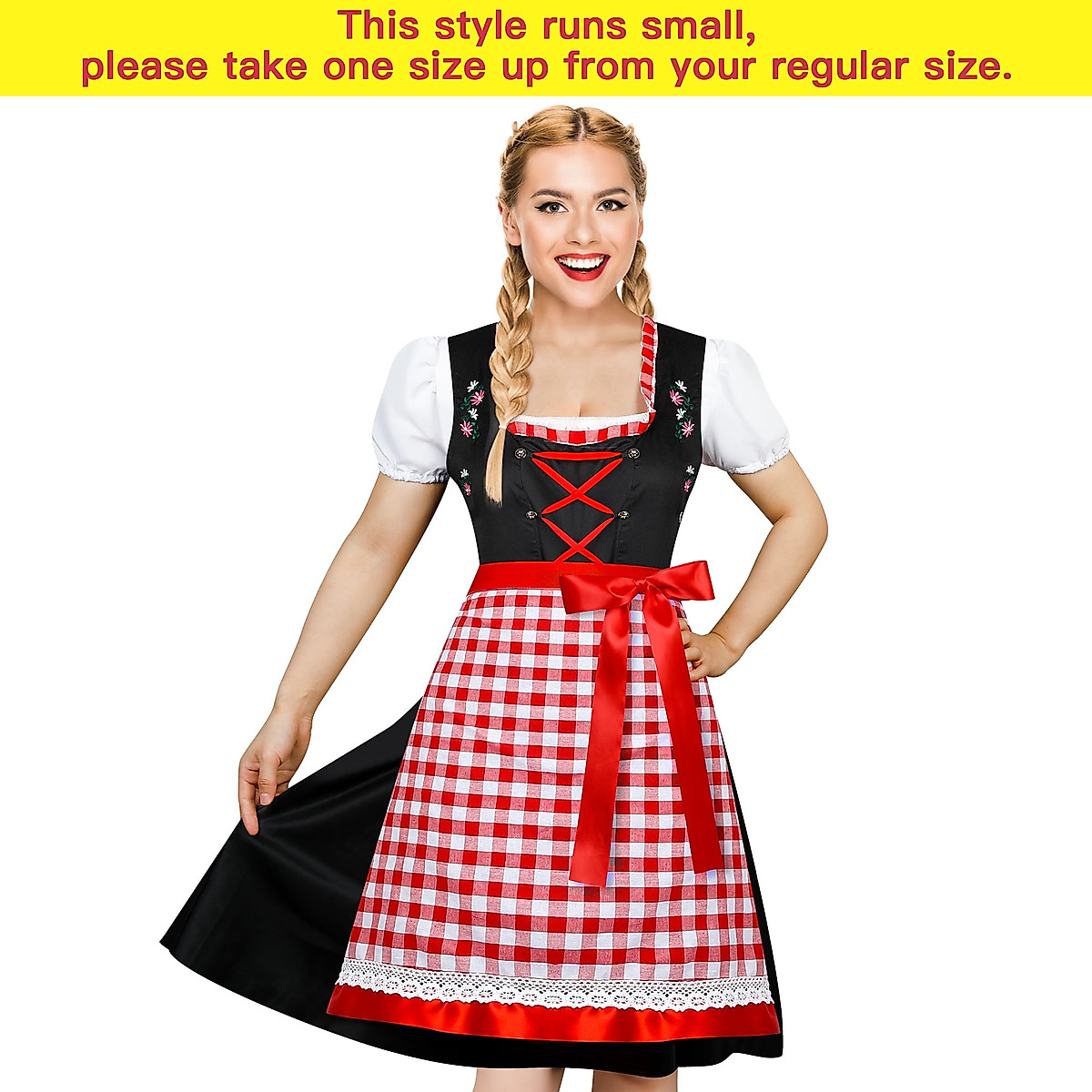 QZYL Oktoberfest Costumes Women, German Dresses for Oktoberfest Women, Dirndl Dresses Outfit for Bavarian Oktoberfest Carnival
