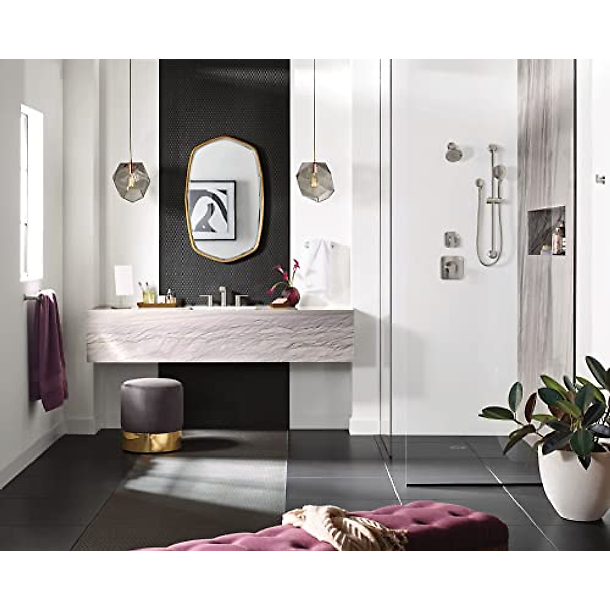 Moen Round Brushed Nickel Drop Ell, Handheld Shower Hose Wall Connector with Standard 1/2-Inch IPS, A725BN