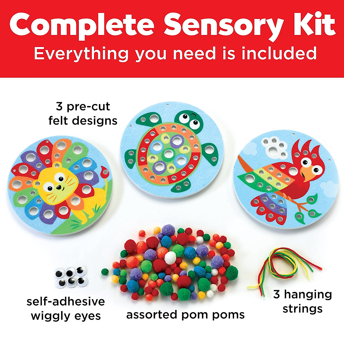 Creativity for Kids Pom Pom Pictures: Animals - Preschool Learning Activities, Sensory Toys for Toddlers, Toddler Arts and Crafts for Ages 3-5+