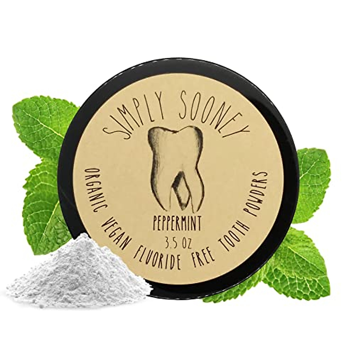 Organic Vegan Fluoride Free Remineralizing Tooth Powder Peppermint Formula Value Size UP to 6 Month Supply I Natural WHITENING I Stronger Teeth