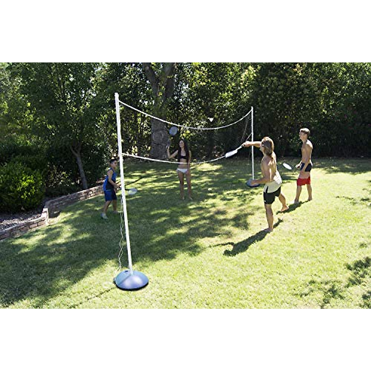 Poolmaster 72862 Backyard, Swimming Pool, Water or Lawn Badminton Set, (Includes 4 Rackets and 4 Birdies) , Blue