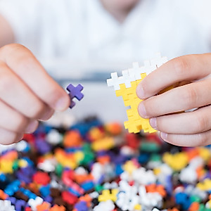 Plus-Plus - 2,400 Pieces in Storage Tub - Basic, Neon & Glitter Mix w/ 2 Baseplates - Construction Building Stem/Steam Toy, Kids Mini Puzzle Blocks