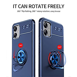 Asuwish Phone Case for Samsung Galaxy A04 with Tempered Glass Screen Protector Cover and Cell Accessories Kickstand Stand Magnetic Ring Holder Protective Soft TPU Silicone Ao4 A 04 4G Women Men Blue