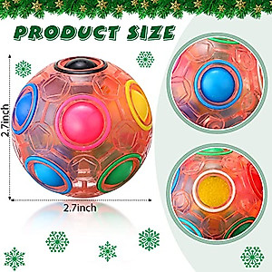 10 Pcs Rainbow Puzzle Ball Magic Rainbow Ball Fidget Toys Ball Stress Reliever for Teens and Adults, Boys and Girls, Birthday Christmas Stocking Stuffers Toy