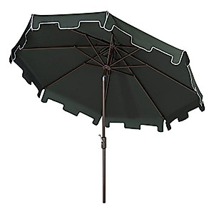 Safavieh Outdoor Collection Zimmerman Crank Market Umbrella with Flap