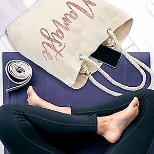 Personalized Tote Bag for Women Gift - 17 Vinyl Color - Customized Canvas Beach Bags for Girl - Custom Shoulder Bags w/Pocket - Large Grocery Bags - Birthday Bridal Shower Bachelorette Party Gifts C1