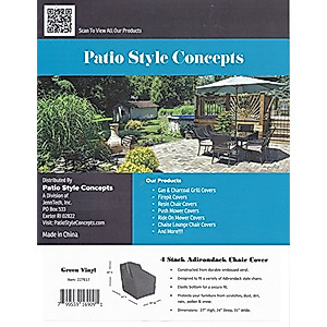 Patio Style Concepts Adirondack Chair Cover (4 Stack) from Embossed Vinyl Protect Patio Furniture