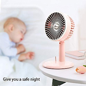 JXILY Portable Personal Fan Vintage Design Aircraft Engine Look Desk Fans Won't Take Too Much Space Lightweight Easy to Use, Pink