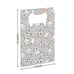 Cute Little Cat Unicorn Credit Card Bottle Opener Stainless Steel Flat Beer Wine Bottle Opener for Party Wedding Favor