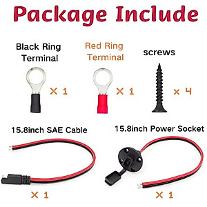 15.8inch 10AWG Power Socket Sidewall Port + 15.8inch 10AWG SAE Extension Cable