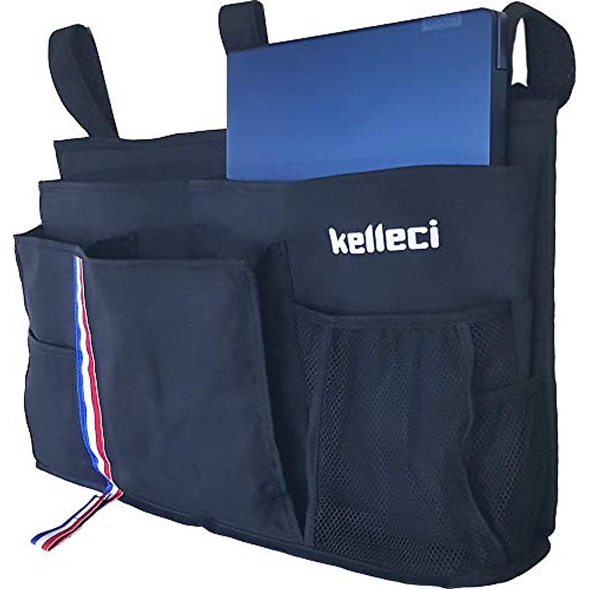 Kelleci Bedside Caddy - Hanging Bedside Organizer/Bedside Storage Bag for Bunk and Hospital Beds, Dorm Rooms Bed Rails/with 8 Pockets