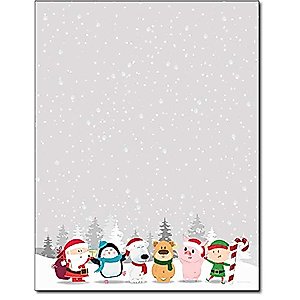 Winter Friends Holiday Christmas Stationery Paper - 80 Sheets