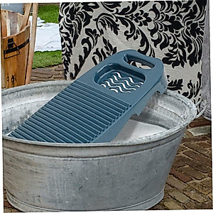 Hand Washing Board-Portable Hand Washing Clothes Tool,Household Hand Washing Board with Soap Holder(17.7x7.9x1.9inches) (Dark Blue)