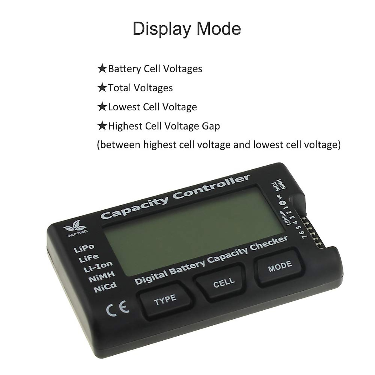 SoloGood RC Cellmeter 7 Digital Battery Capacity Checker Lipo Battery Tester RC Battery Voltage Tester for LiPo/Li-ion/Nicd/NiMH Cell Meter Battery Checker Tester