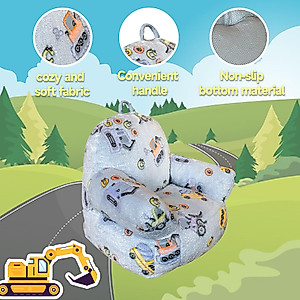 Glow in The Dark Kids Toddler Bean Bag Chair Excavator Truck Car Printed Toddler Chair Children's Plush Chair Mini Sofa Armrest Sofa for Boys and Girls
