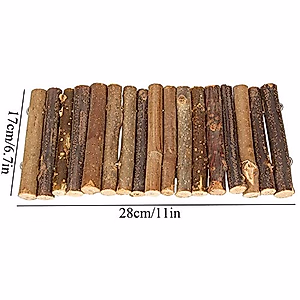 Wooden Ladder Bridge, Hamster Mouse Rat Rodents Toy Natural Hideout Small Animal Chew Toy for Guinea Pig Chinchilla Ferret Reptile (17 * 28cm)