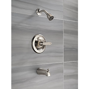 Delta Faucet Foundations Chrome Shower Faucet Set with 2-Spray Chrome Shower Head, Tub and Shower Trim Kit, Shower Faucet Sets Complete, Chrome BT13410 (Valve Not Included)