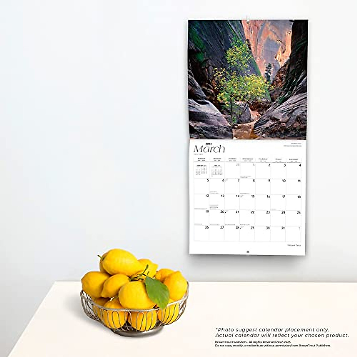 National Parks | 2023 12 x 24 Inch Monthly Square Wall Calendar | Foil Stamped Cover | BrownTrout | Scenic Yosemite Yellowstone Nature