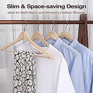 FairyHaus Wood Coat Hangers 30 Pack & Seagrass Storage Baskets