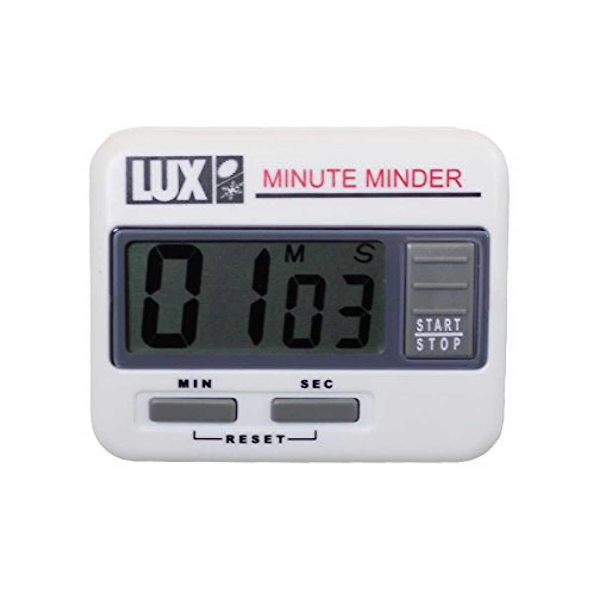 Lux Cu100 Large Number Display, Magnetic Back Kitchen Digital Count Up/Down Timer, White