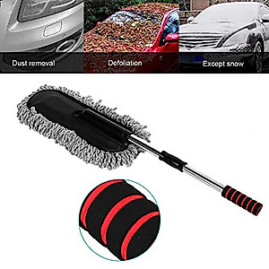 ZTB Car Cleaning Brush, Portable Washable Window Duster with Extendable Retractable Rod for Cleaning, Waxing, Dustproof, Etc (Gray), ZTB Car Cleaning Brush, Portable Washable Window DDuster Car D
