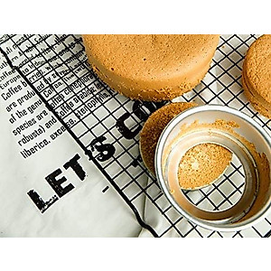 Astra Gourmet 4-Inch Perfect Performance Aluminium Round Cake Pan Chiffon Cake Mold Baking Mould with Removable Bottom, Set of 4