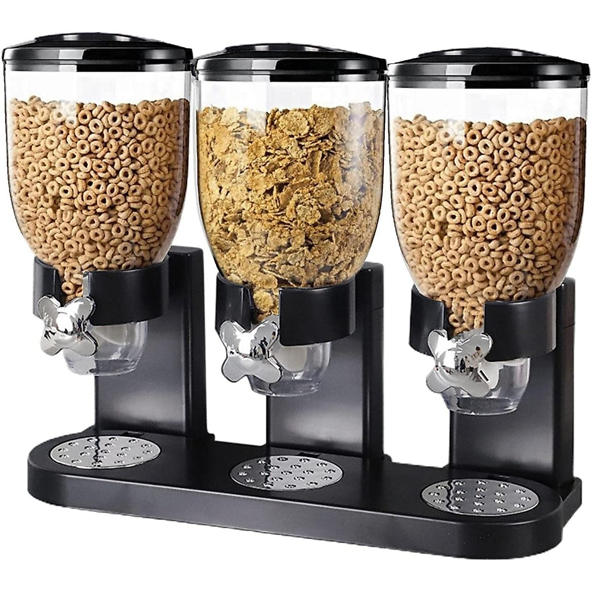 Triple Food Dispenser Cereal Containers Storage Dispenser Food Storage Container Cereal Dispenser Countertop For Candy Nut Grain Granola Snack