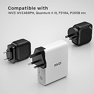 INVZI International Universal Travel Converter with UK, EU, AU Adapter for INVZI GaNHub 100w Docking, GaNHub 140w 100w, 65w, 67w, 38w, P310A, P265B NVZ469PH,Compatible for EHO Aergiatech Charger