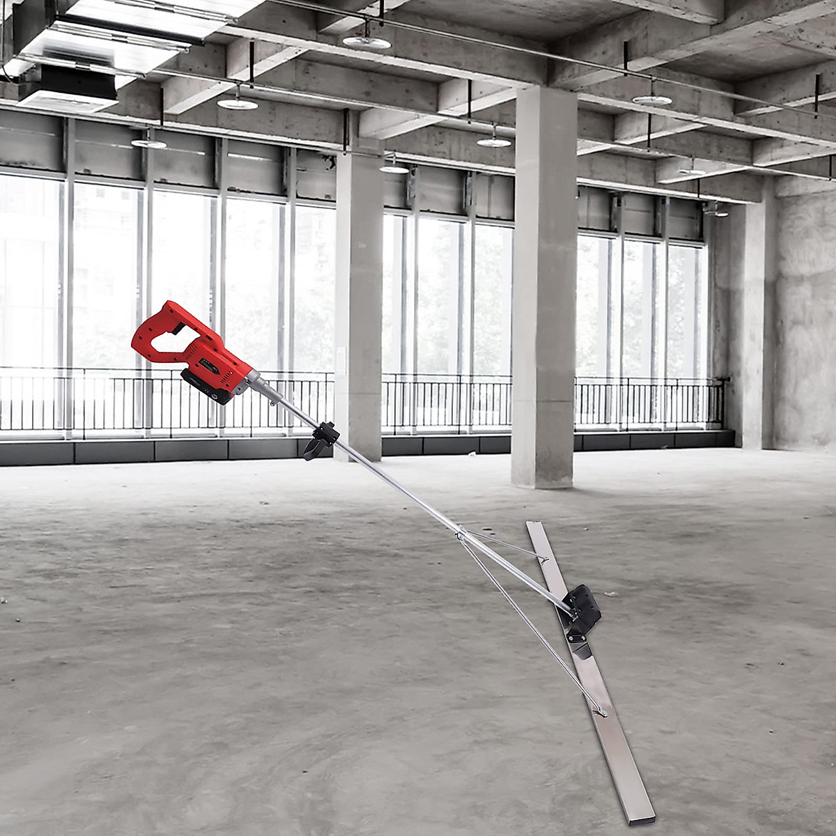 Concrete Surface Vibrator Battery Powered Cement Vibrating Leveling Tool Brushless Motor Concrete Surface Screed with 1.51mx 8cm Scraper 3000-6000Rpm