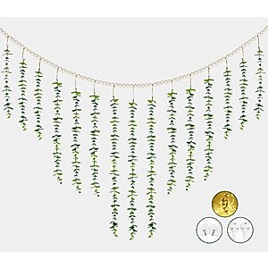 Yastouay Clearance 40" Artificial Eucalyptus Hanging Wall Decor with 6.56Ft Light Boho Wall Decor Wooden Beads Garland Fake Eucalyptus Plant Faux Fake Greenery Vines for Bathroom Bedroom Nursery
