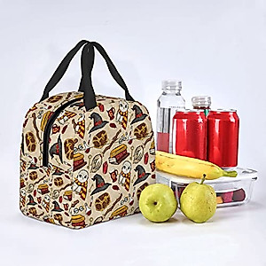 SignCooy Lunch Box Insulated Lunch Bag - Tough & Spacious Reusable Adults Tote Bag For Men,Women, Boys,Girls, Yellow, 8x8.5x5in