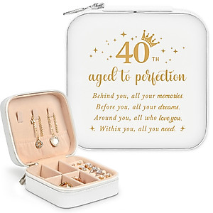 Pandasch 40th Birthday Gifts for Women - Travel Portable Jewelry Box Gifts for Mom Wife Friend Sister Aunt - Unique Gifts Ideas for 40 Year Old Birthday - Fabulous 40 Year Old Birthday Gifts for Her