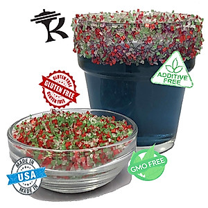 Snowy River Holiday Cocktail Sugar - Kosher All Natural Festive Cocktail Rimmer and Coffee Rimmer (Holiday, 4oz Bag)