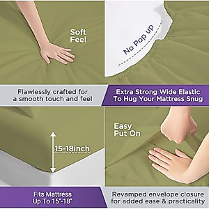 CharlottelyHues Luxury 100% Egyptian Cotton Bed Sheets - 1000 Thread Count 4-Piece King Sheets Set, Long Staple Cotton Bedding Sheets, Sateen Weave, Hotel Sheets, Fits Upto 18" Mattress - Sage